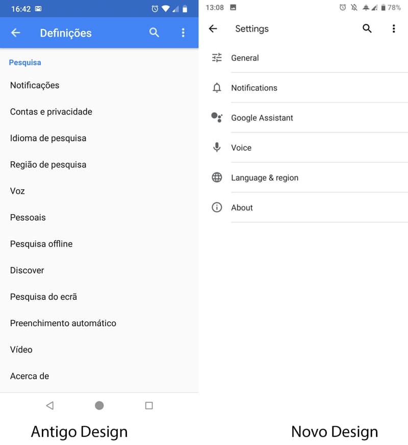 Aplicação Google começa a receber novo design com Material Design 2.0 ...